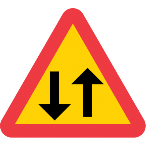 A25 Varning för mötande trafik